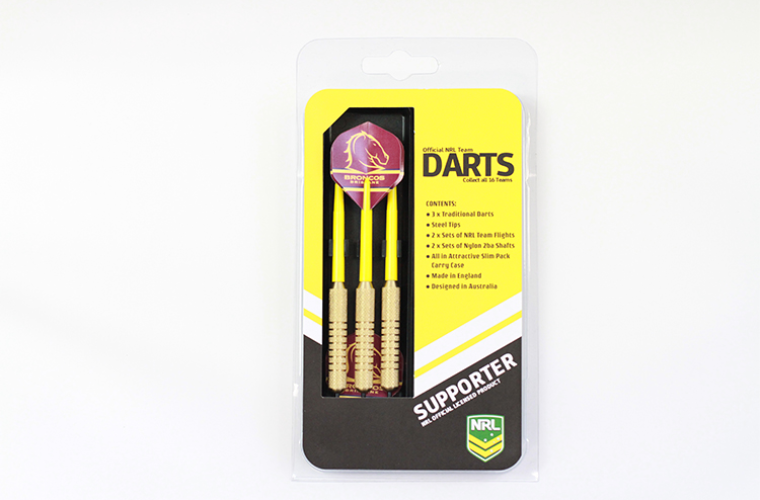 NRL DARTS - BRISBANE BRONCOS - BRASS DARTS - 24 GRAM – Townsville Dart Shop